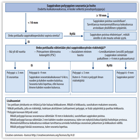 Sappirakon polyyppi - vähemmän seurantaa ja hoitoa?